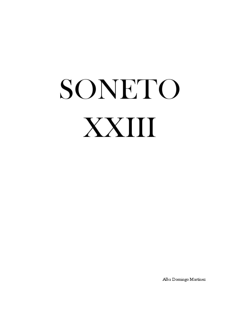 Soneto Xxiii | PDF | Poesía
