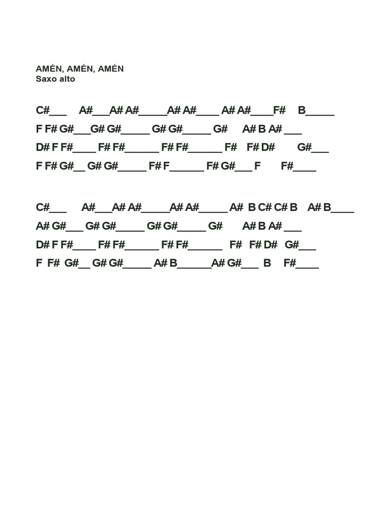 Amen Amen Amen Saxo Alto | PDF
