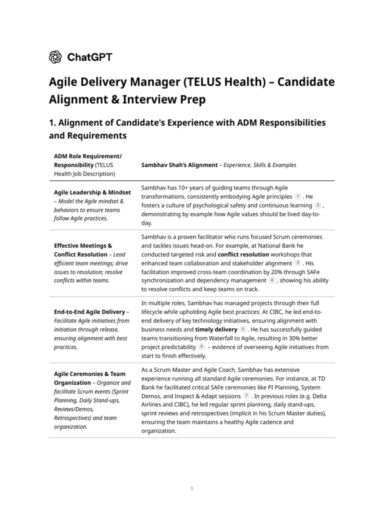 Agile Delivery Manager Interview Guide | PDF | Agile Software ...
