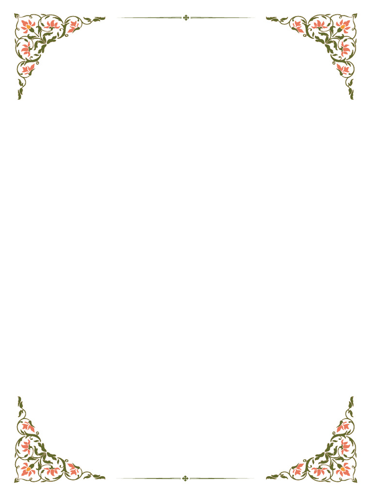 White Floral Ornament Frame Paper Document | PDF