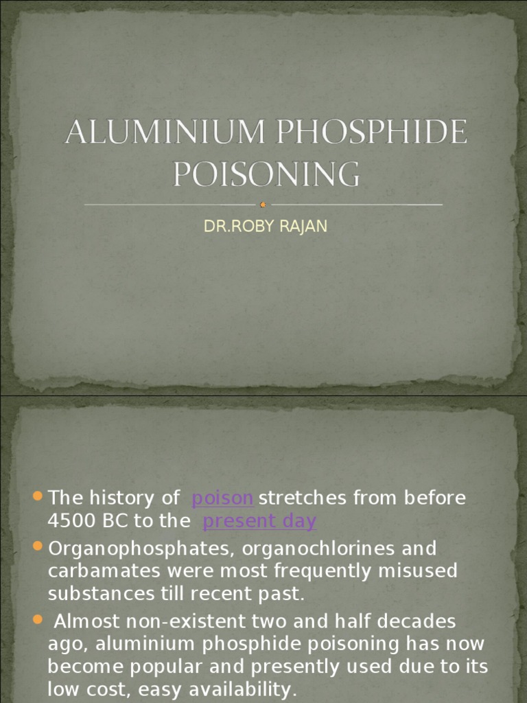 Aluminium Phosphide Poisoning | PDF | Chemical Substances | Medical ...