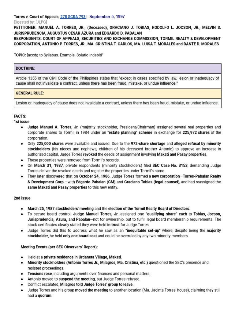 Torres v. Court of Appeals, 278 SCRA 793 | PDF | Appeal | Assignment (Law)