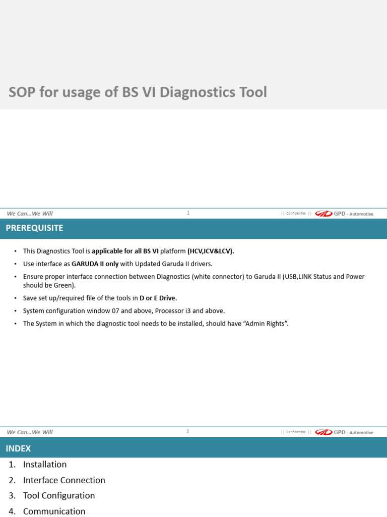 SOP BS VI Diagnostics Tool | PDF | Throttle | Pump