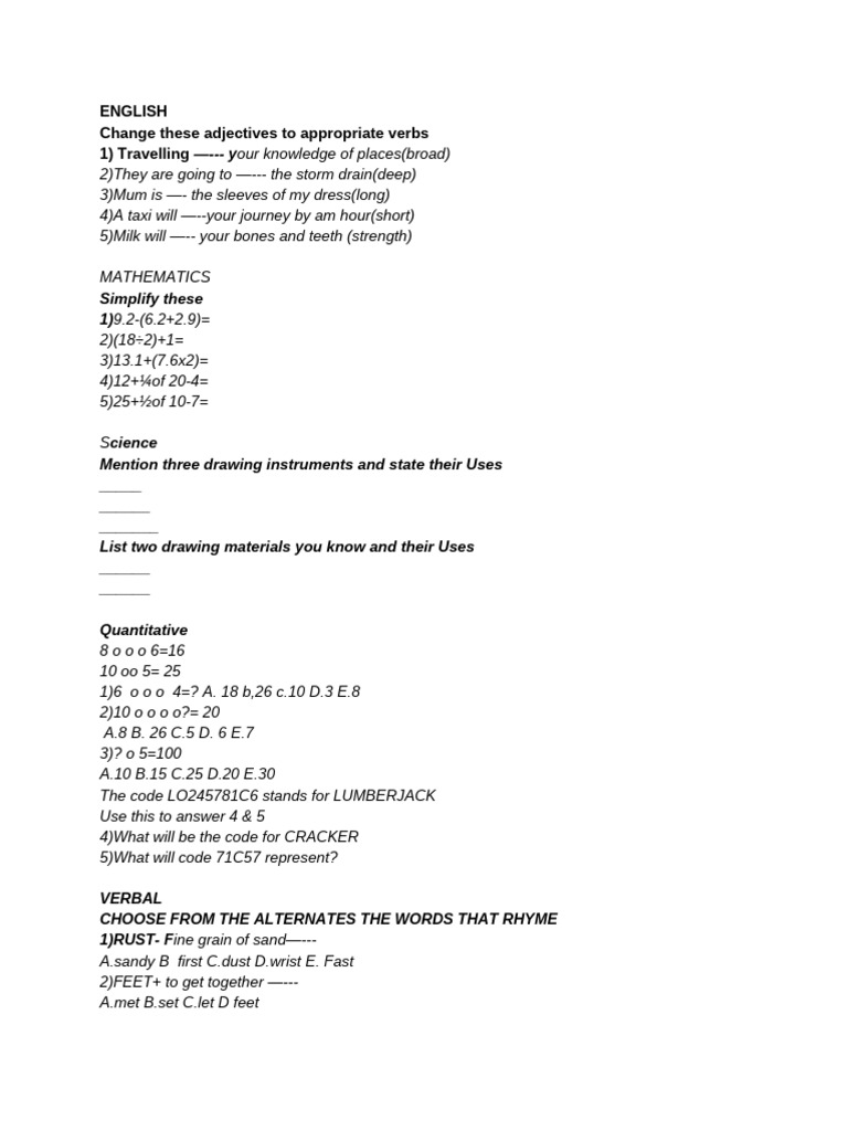 Grade 6 Weekly Test | PDF
