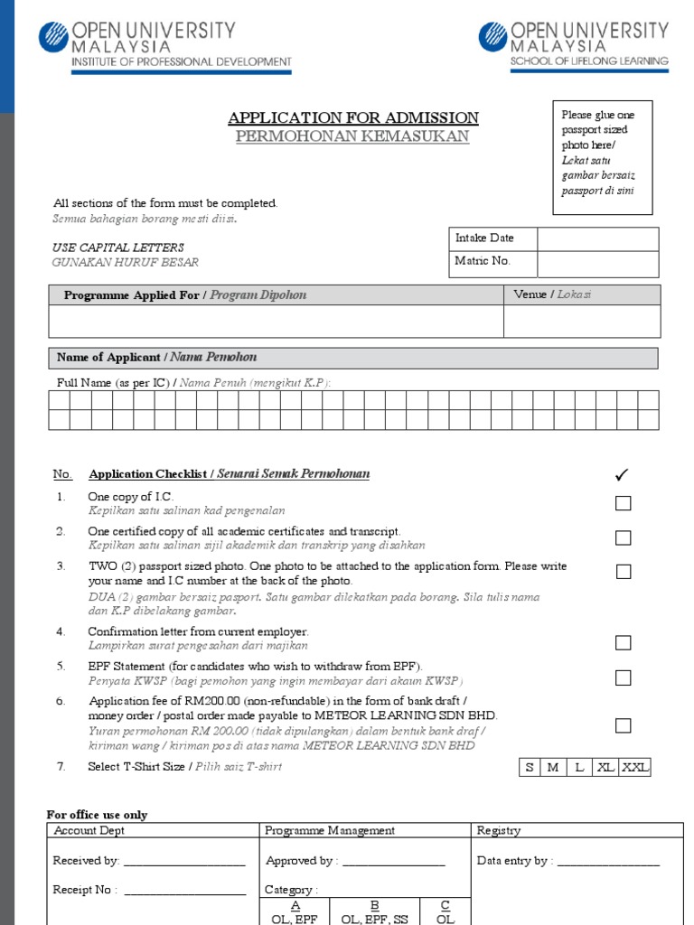 Admission Application Form Guide | PDF | Business