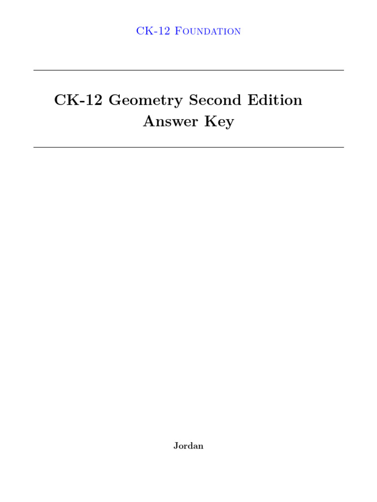 CK 12 Geometry Second Edition Answer Key | PDF | Trigonometric ...