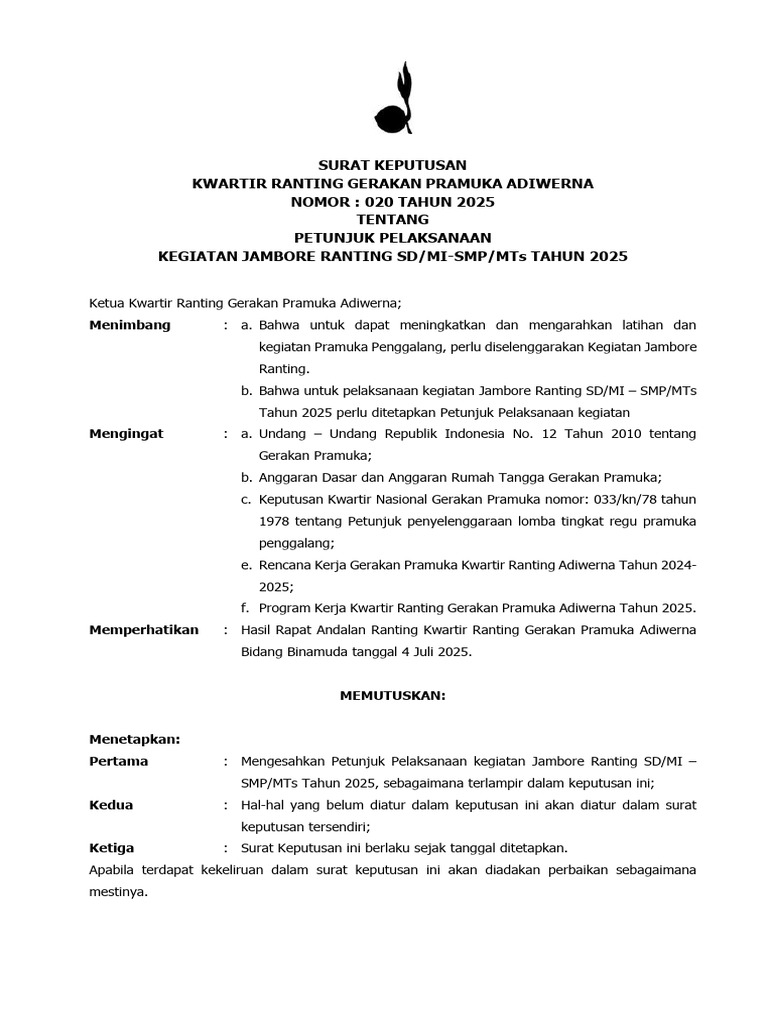 JUKLAK Jambore Ranting 2025 OK | PDF