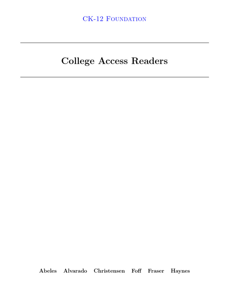 College Access Readers | PDF | Reading Comprehension | Literacy