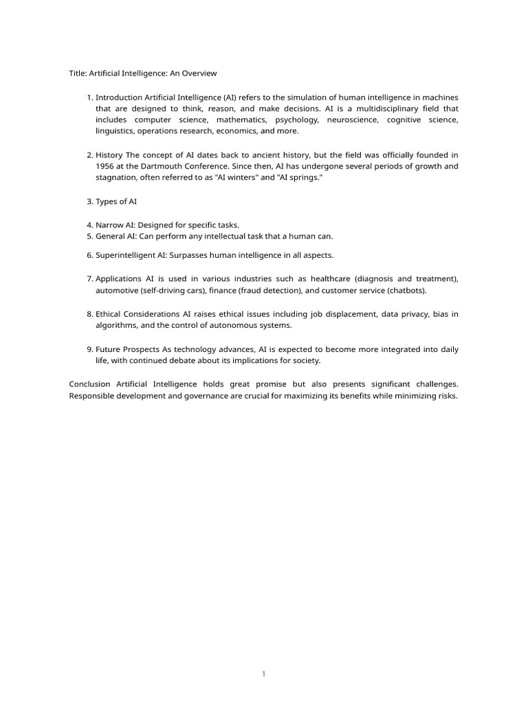 Artificial Intelligence Overview | PDF