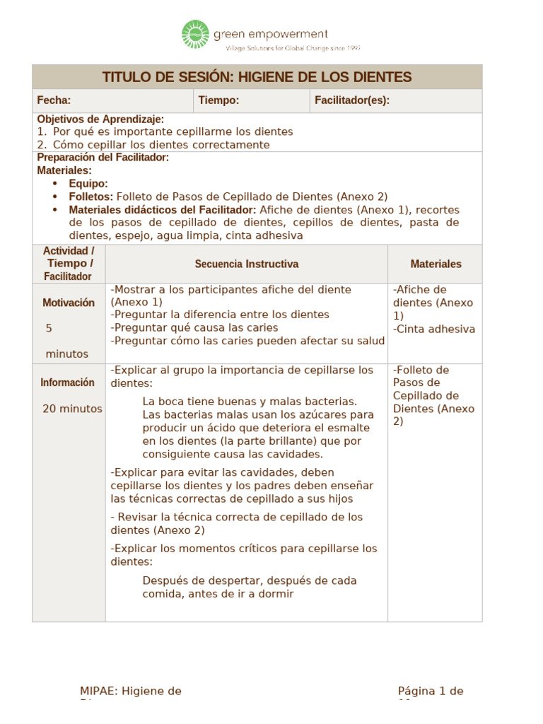 4 Higiene de Los Dientes | PDF | Cepillo de dientes | Ramas de Odontología