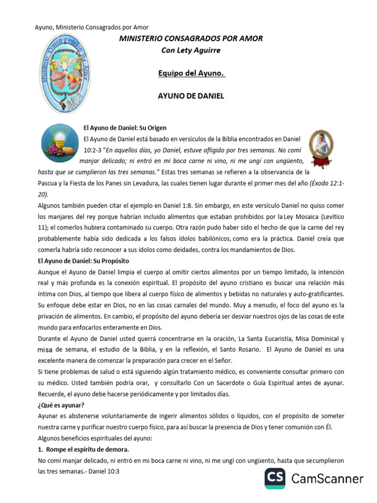 Ayuno de Daniel: Guía Espiritual y Práctica | PDF | Alimentos | Rápido