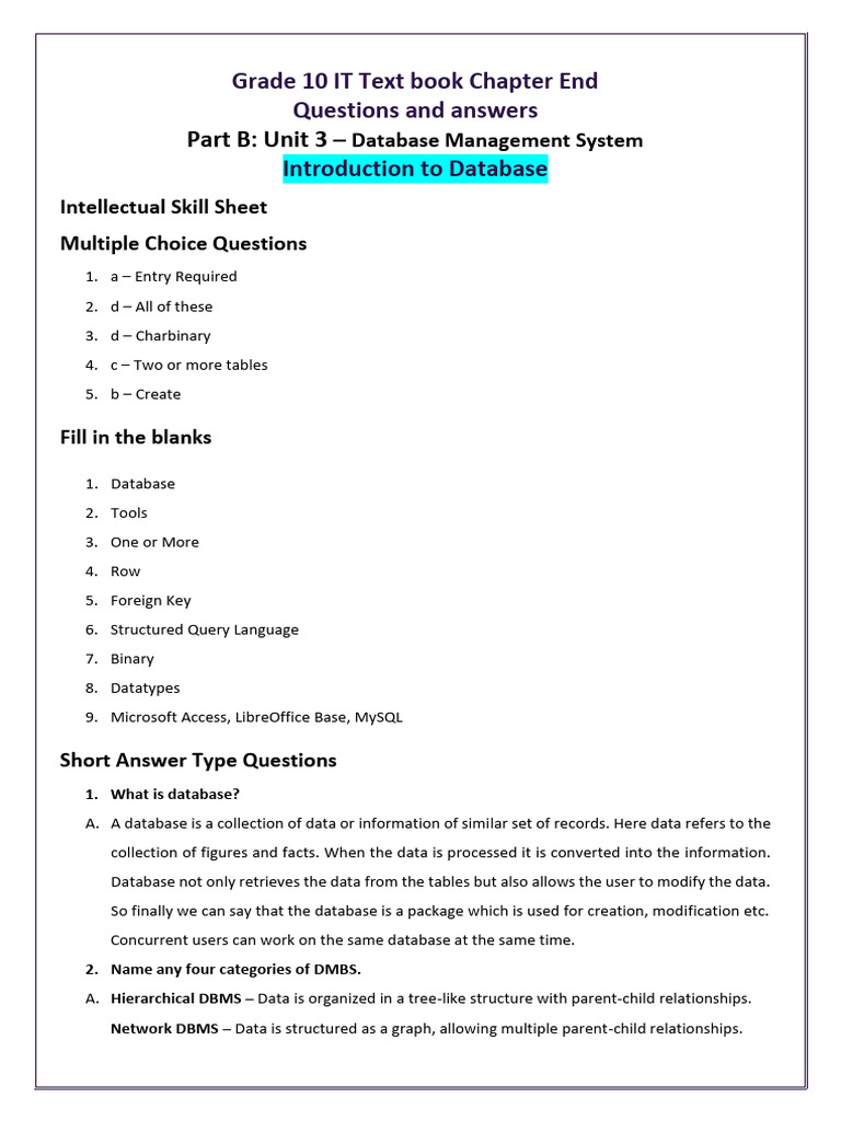 Unit 3 - Database Management System | PDF | Databases | Relational Database