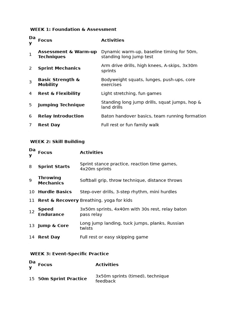 5K Training Plan: Weekly Drill Calendar | PDF | Physical Exercise