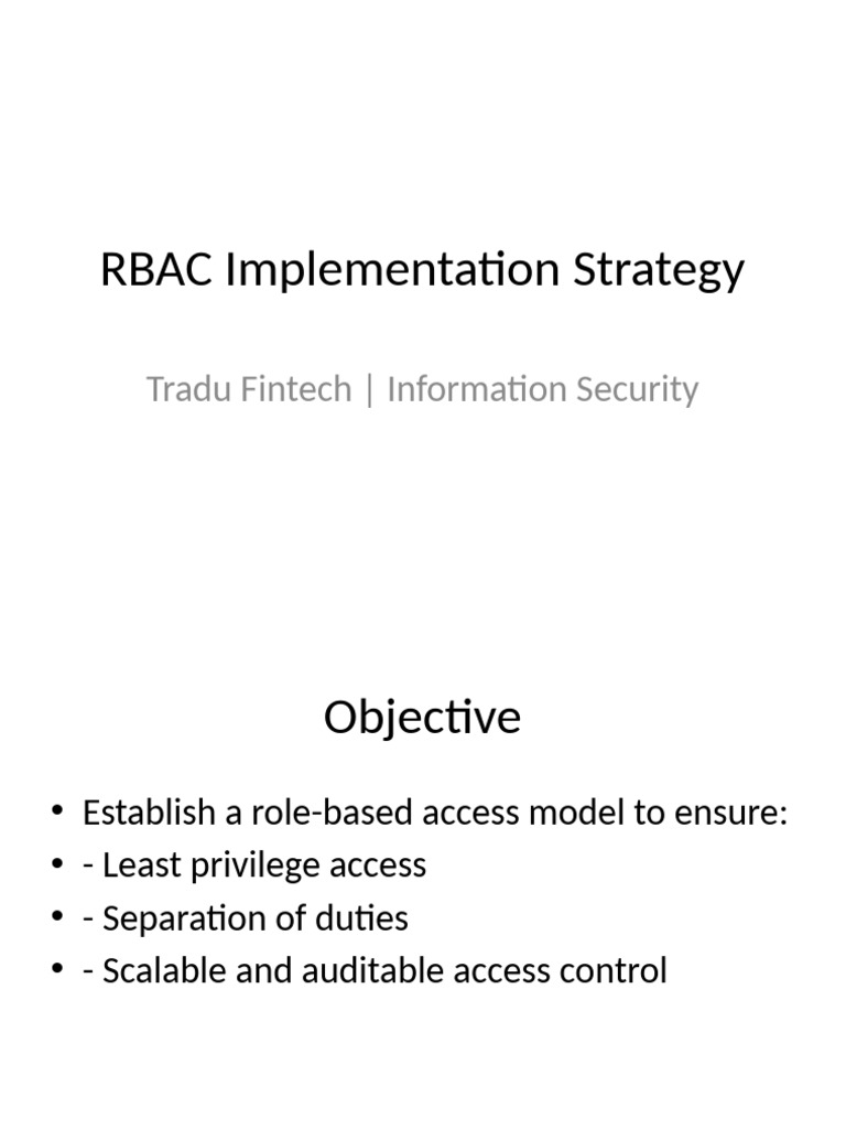 RBAC Strategy Presentation | PDF