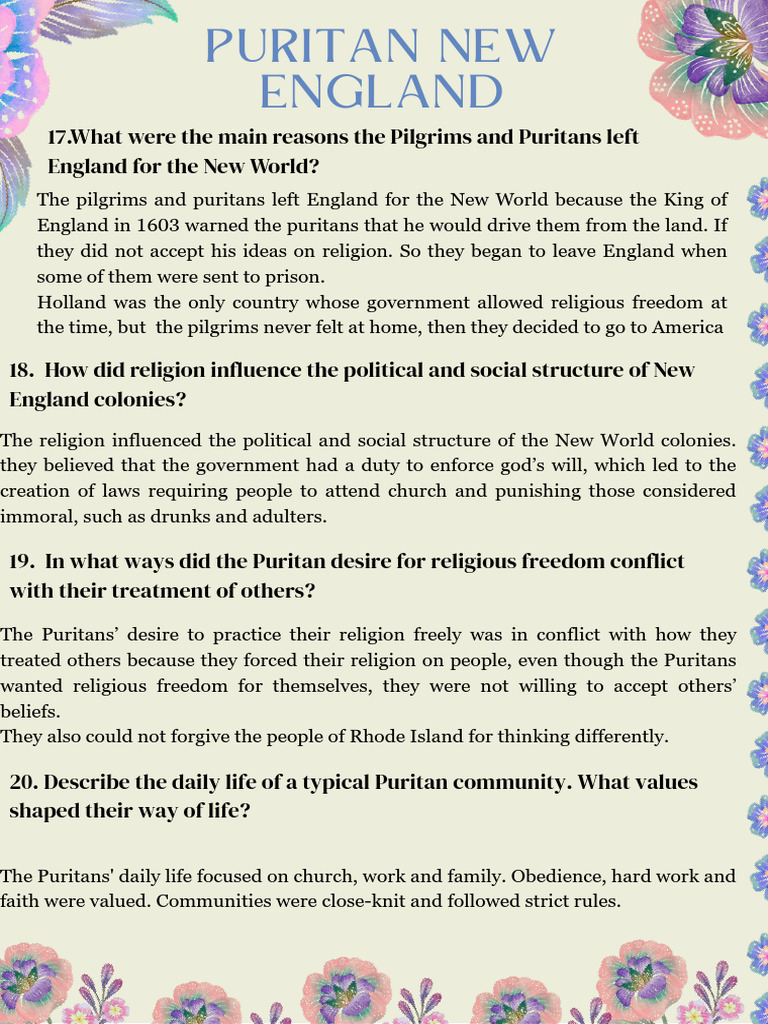 Puritan Life America | PDF