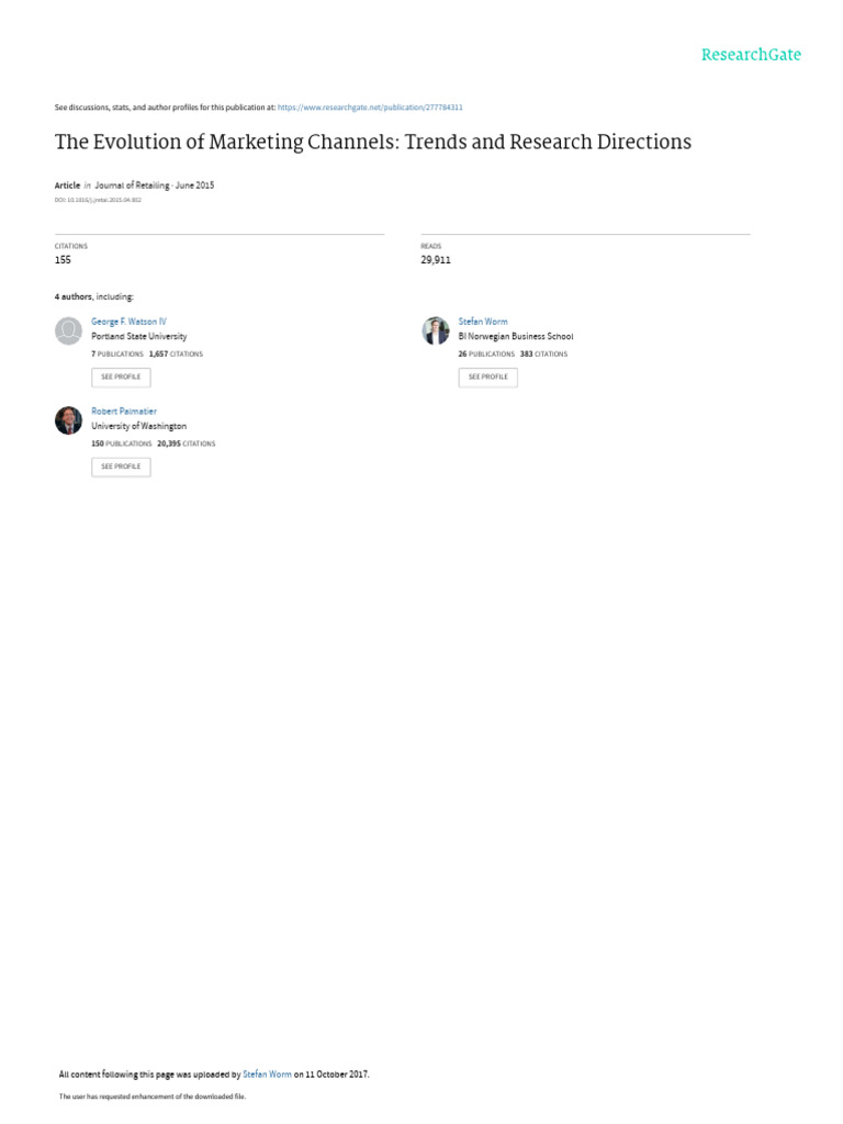 Evolution of Marketing Channels Insights | PDF | Game Theory | Economics