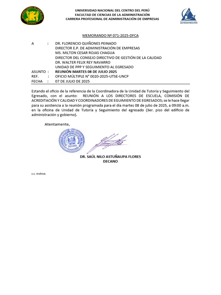 Memorando #071 | PDF