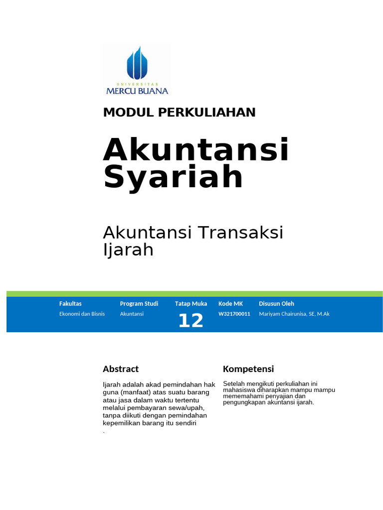 Modul Akuntansi Keuangan Syariah | PDF