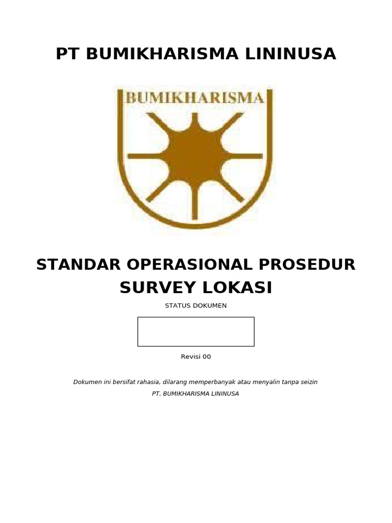 SOP Survey Lokasi PLTS Bumikharisma | PDF