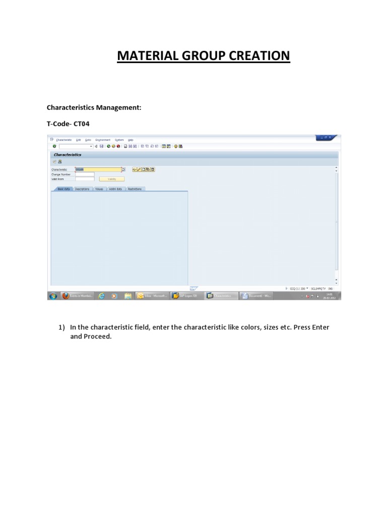 SAP Material Group Creation Guide | PDF | Hierarchy | Software