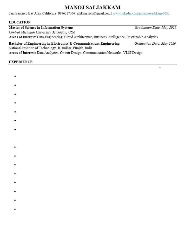 Manoj Sai Jakkam Data Engineer Resume | PDF | Amazon Web Services | Customer Relationship Management