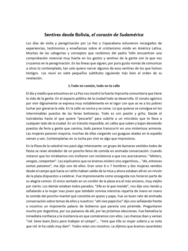 22.testimonio Desde Bolivia | PDF | Bendición | Oración