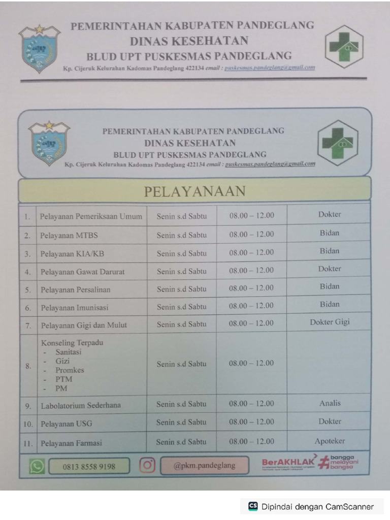Jadwal Pelayanan | PDF