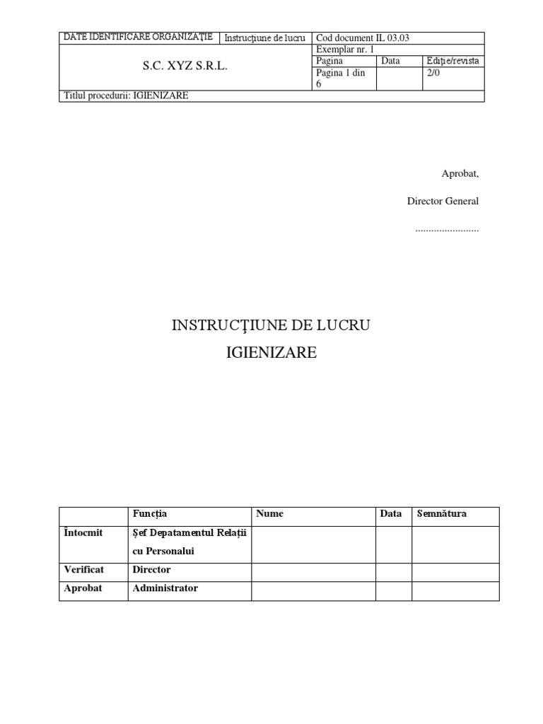 Instructiune de Lucru | PDF