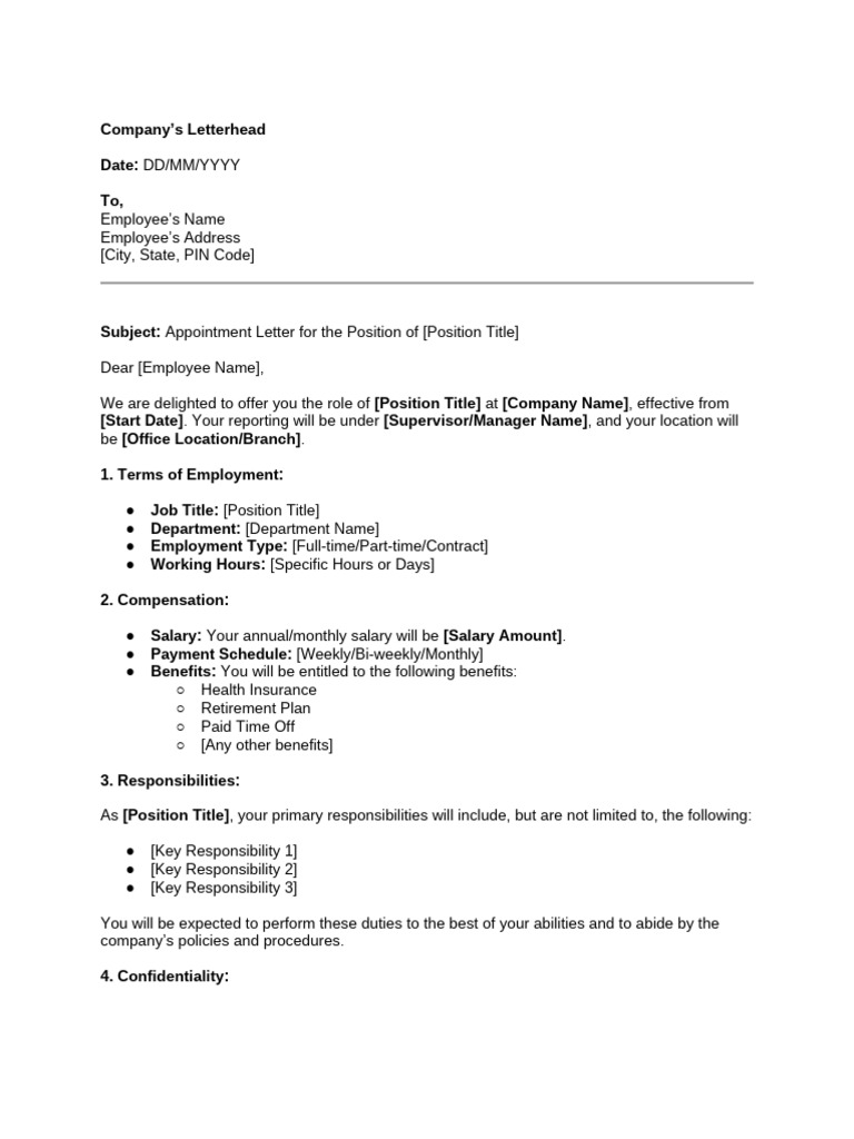 Appointment Letter Doc.docx | PDF