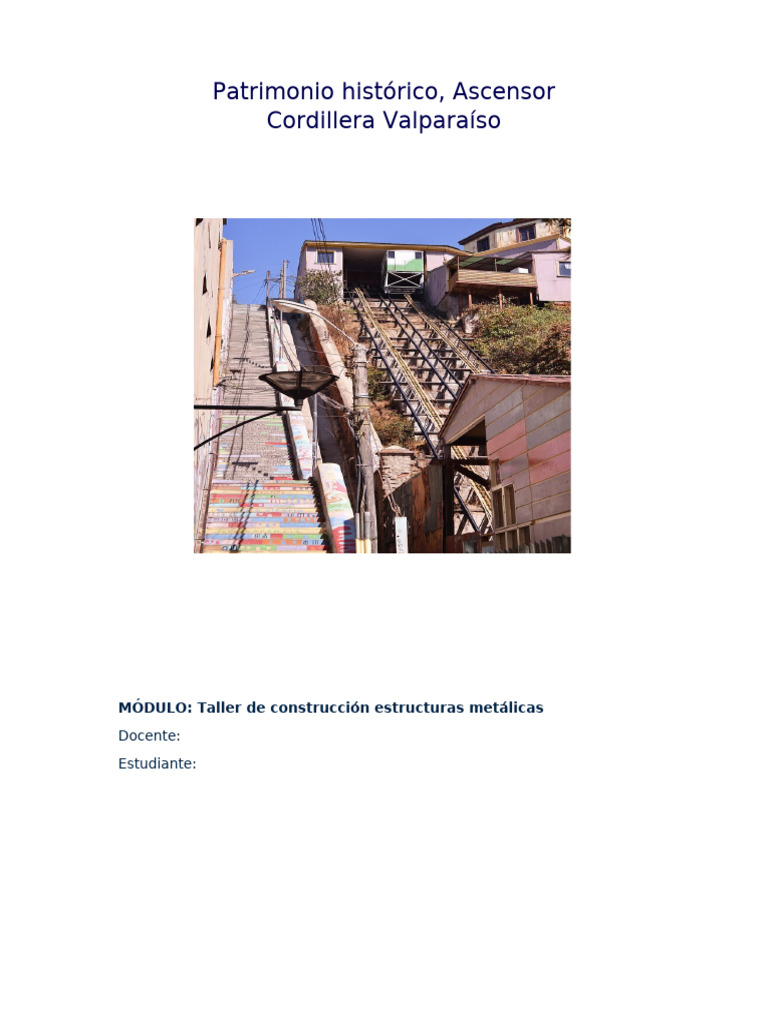 Informe Ascensor Cordillera Valparaiso | PDF | Ascensor