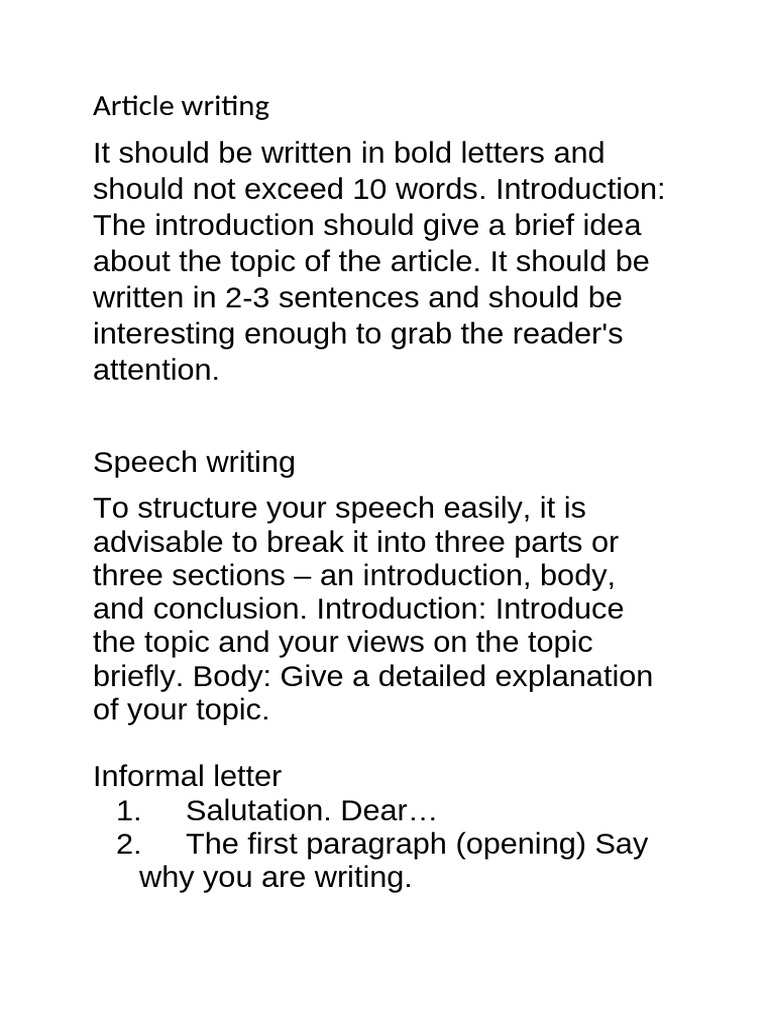 All Type of Writing Format PA-2 | PDF