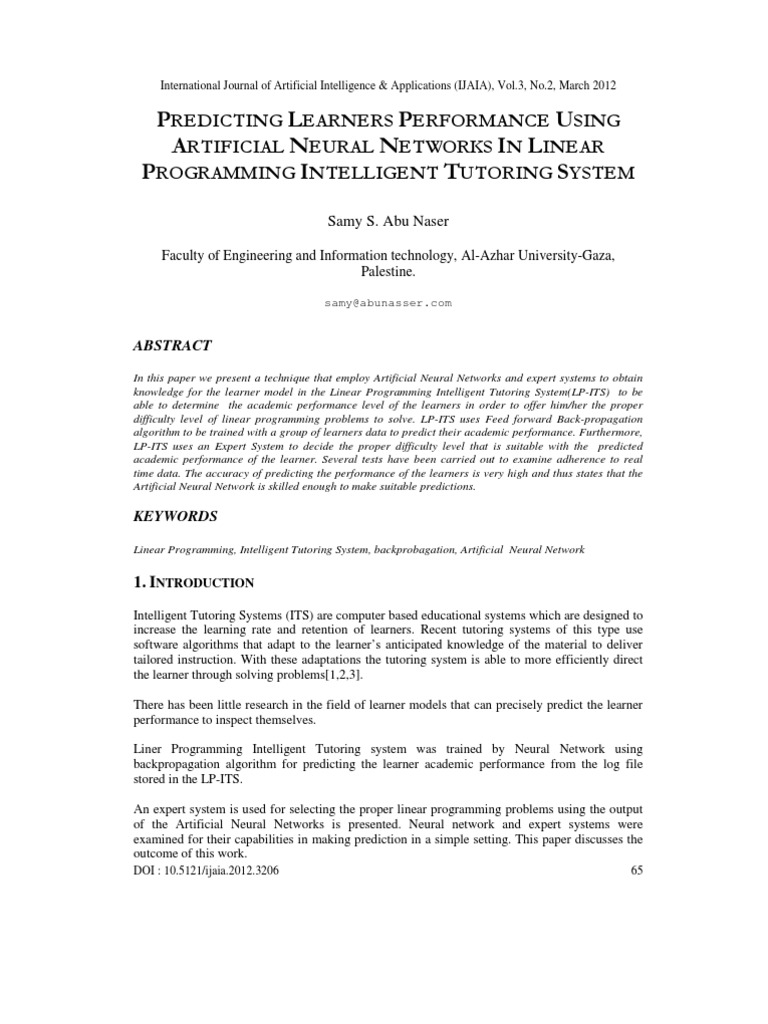 Predicting Learners Performance Using Artificial Neural Networks In