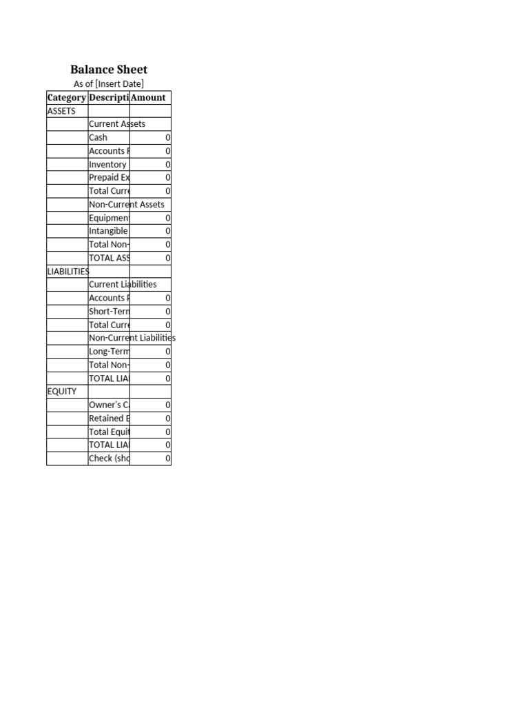 Balance Sheet Template | PDF