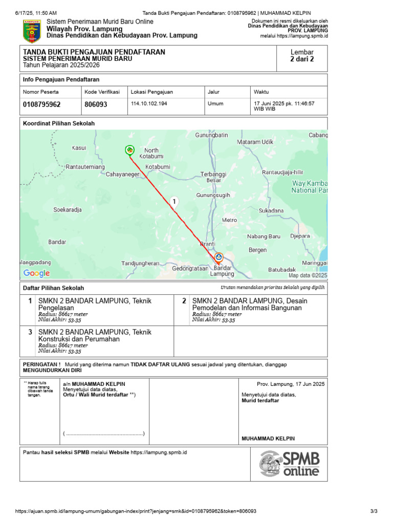 Tanda Bukti Pendaftaran-3 | PDF