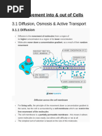 Chapter 3 - Movement Into and Out of Cells (Biology Notes 0610) | PDF ...