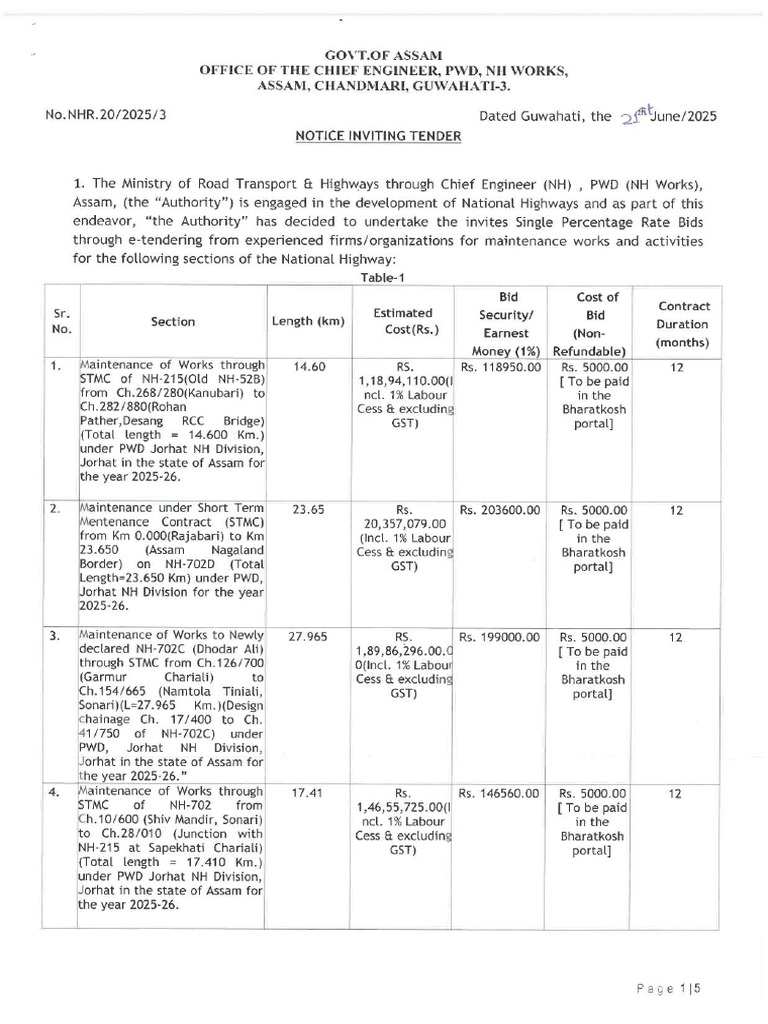 Tendernotice 1 | PDF