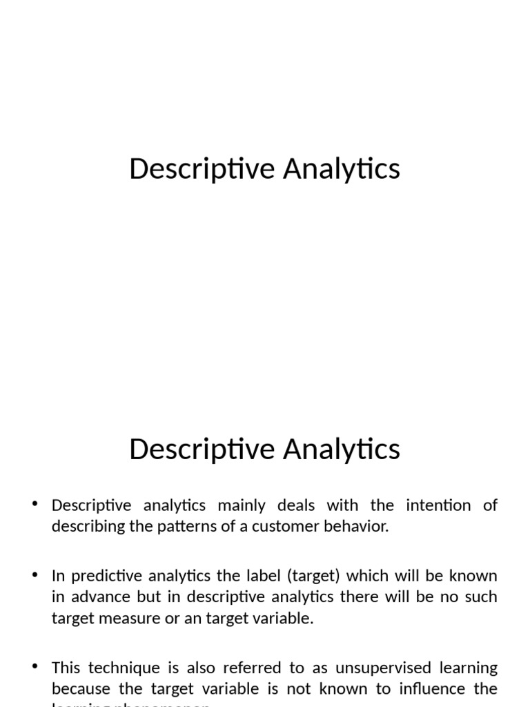 Descriptive Analytics | PDF | Analytics | Market Segmentation