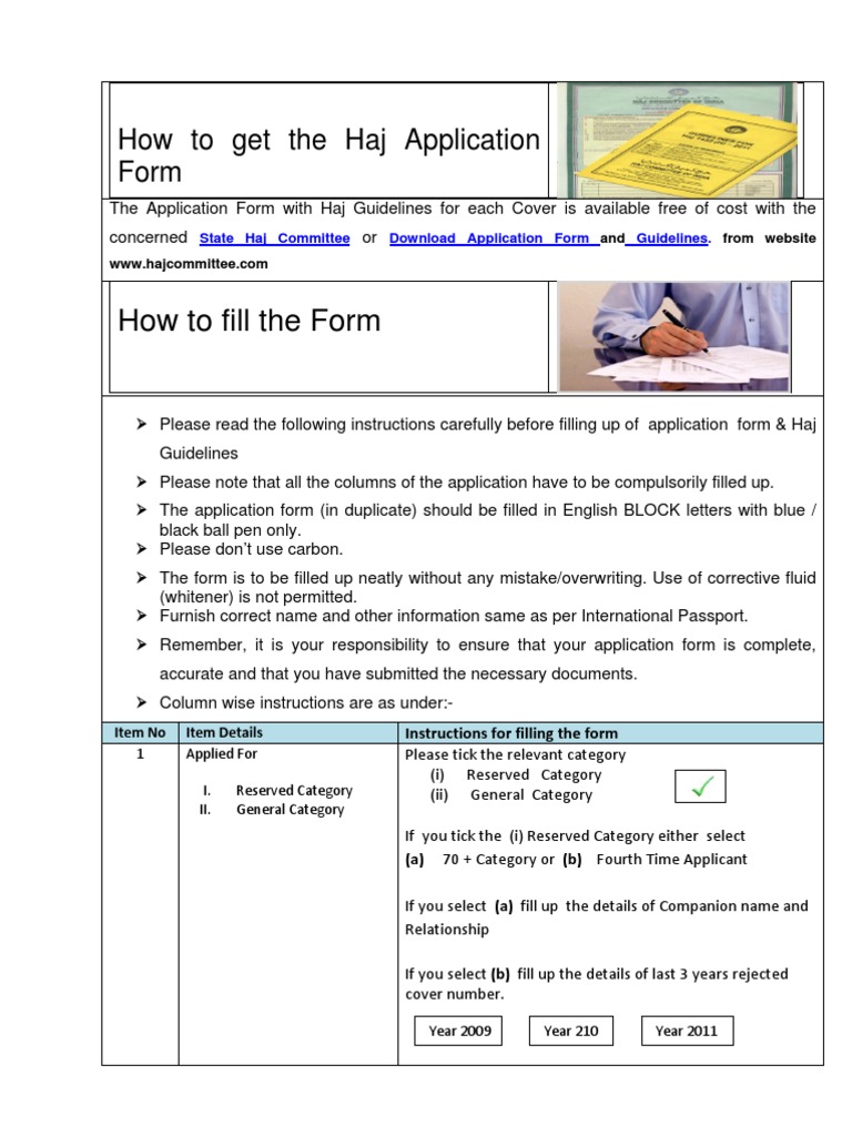 How To Get The Haj Application Form | PDF | Cheque | Identity Document