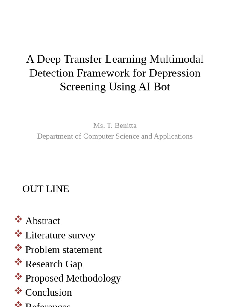 Depression Detection AI Bot | PDF | Artificial Intelligence | Intelligence (AI) & Semantics