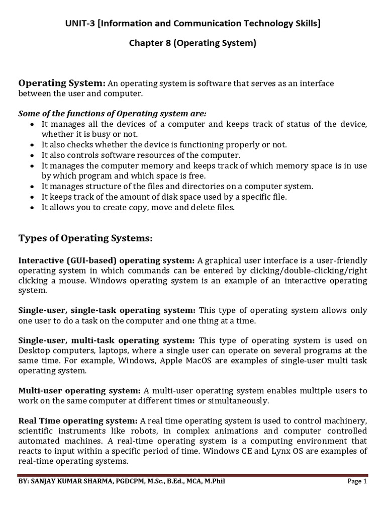 Unit 3 Chap 8 - 10 ICT Skills | PDF | Operating System | Computer Virus