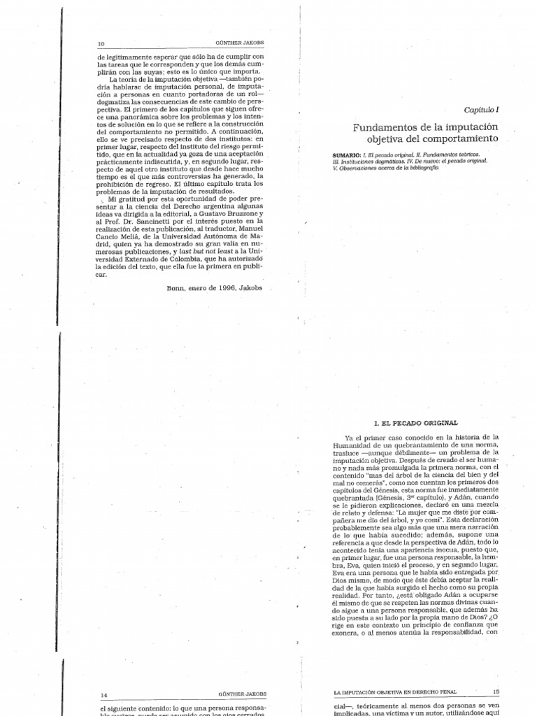 CLASE 9 - Jakobs, G - Nther - Fundamentos de La Imputación Objetiva Del ...