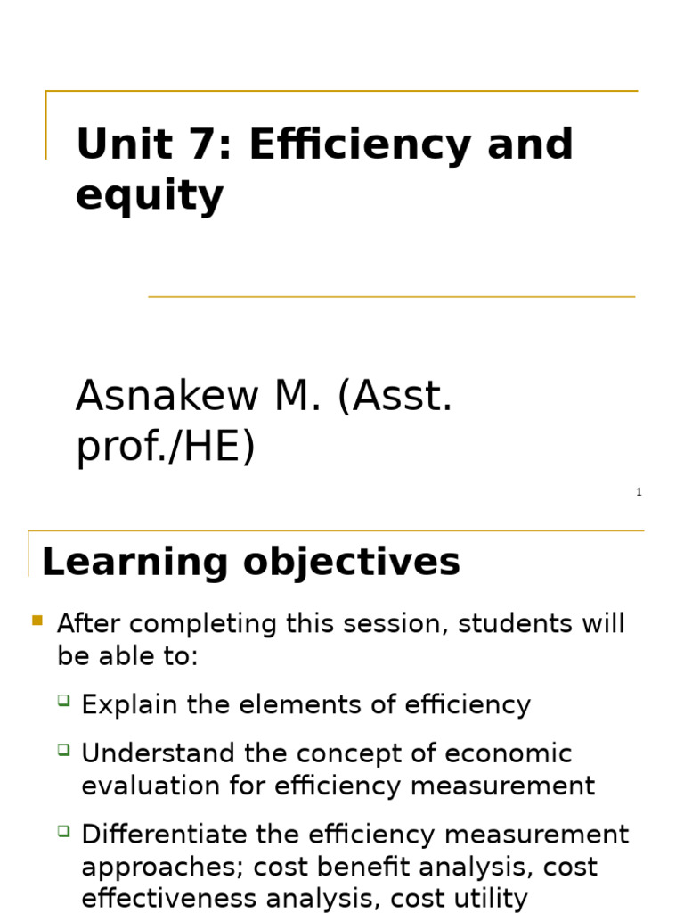 Efficiency and Equity | PDF | Efficiency | Cost–Benefit Analysis