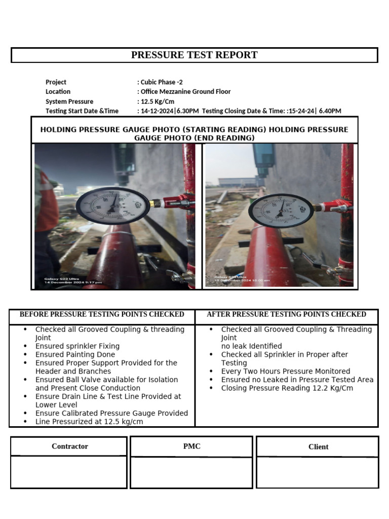 Cubic Phase-2 Pressure Test Report | PDF