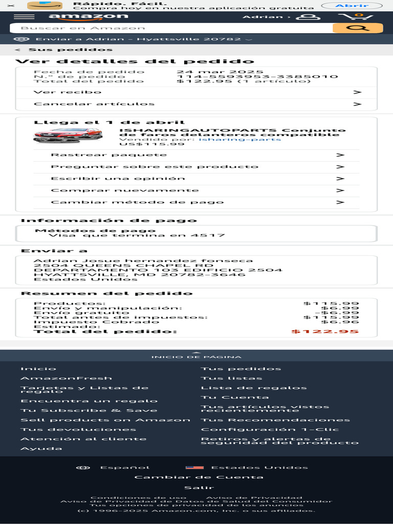 Detalles Del Pedido | PDF