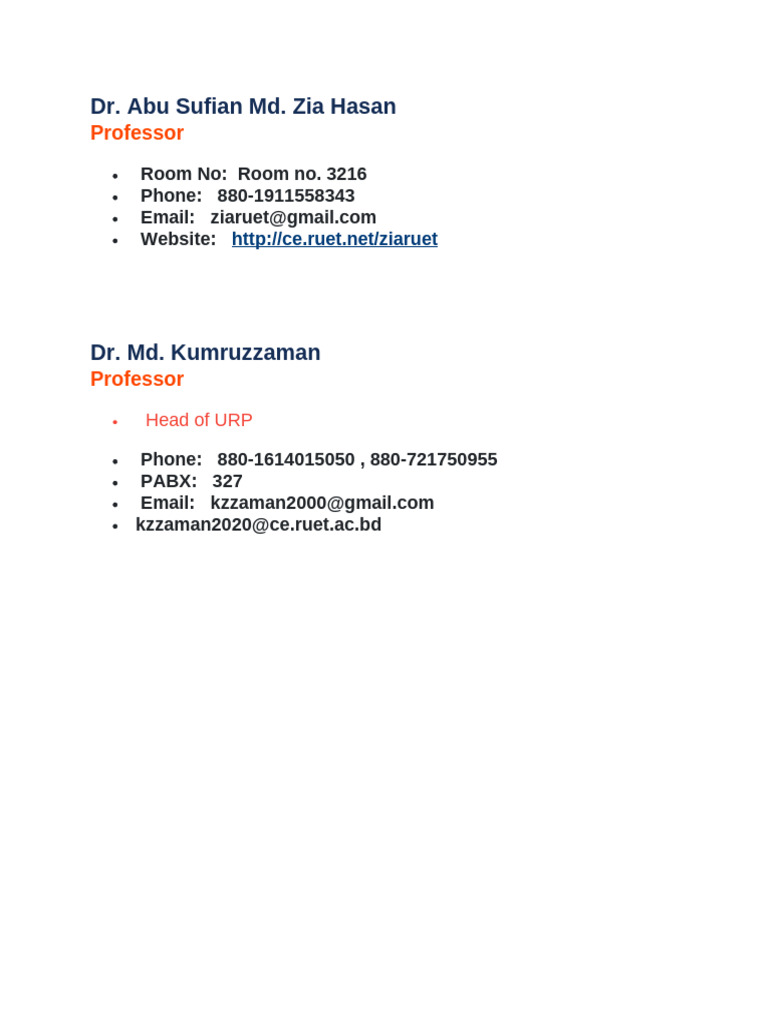 Ruet Teachers' Details As On 20102023 | PDF