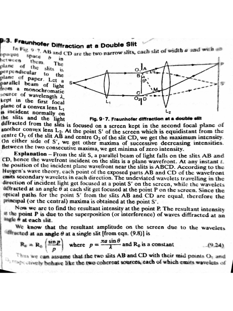 Double Slit Diffraction | PDF