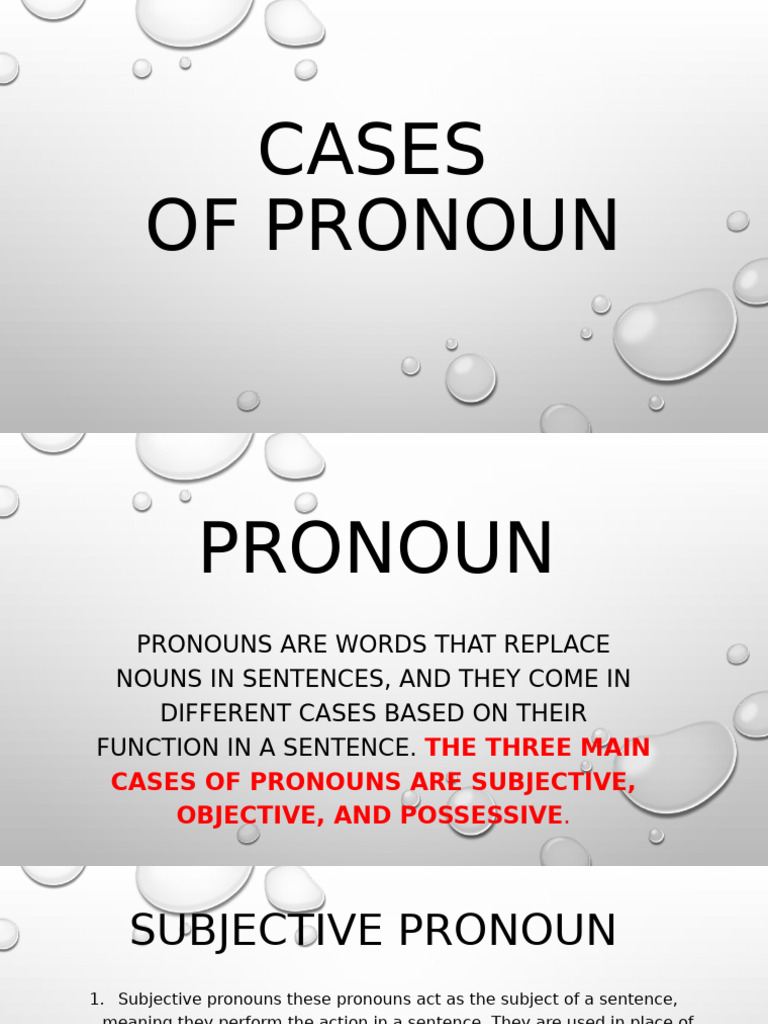 Cases of Pronoun | PDF