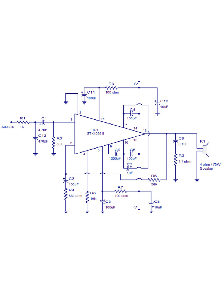 Power Amplifier 60W Cu STK4038 | PDF