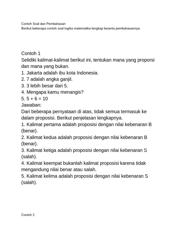 Contoh Soal Dan Pembahasan | PDF