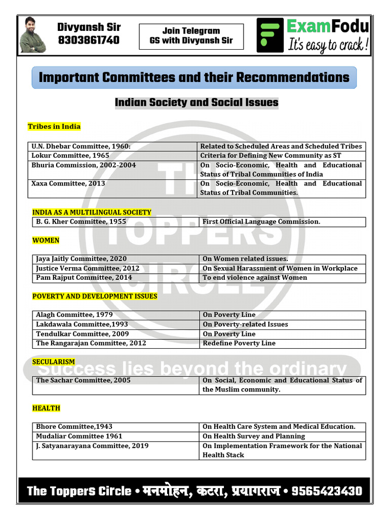 Important Committees | PDF | Economies